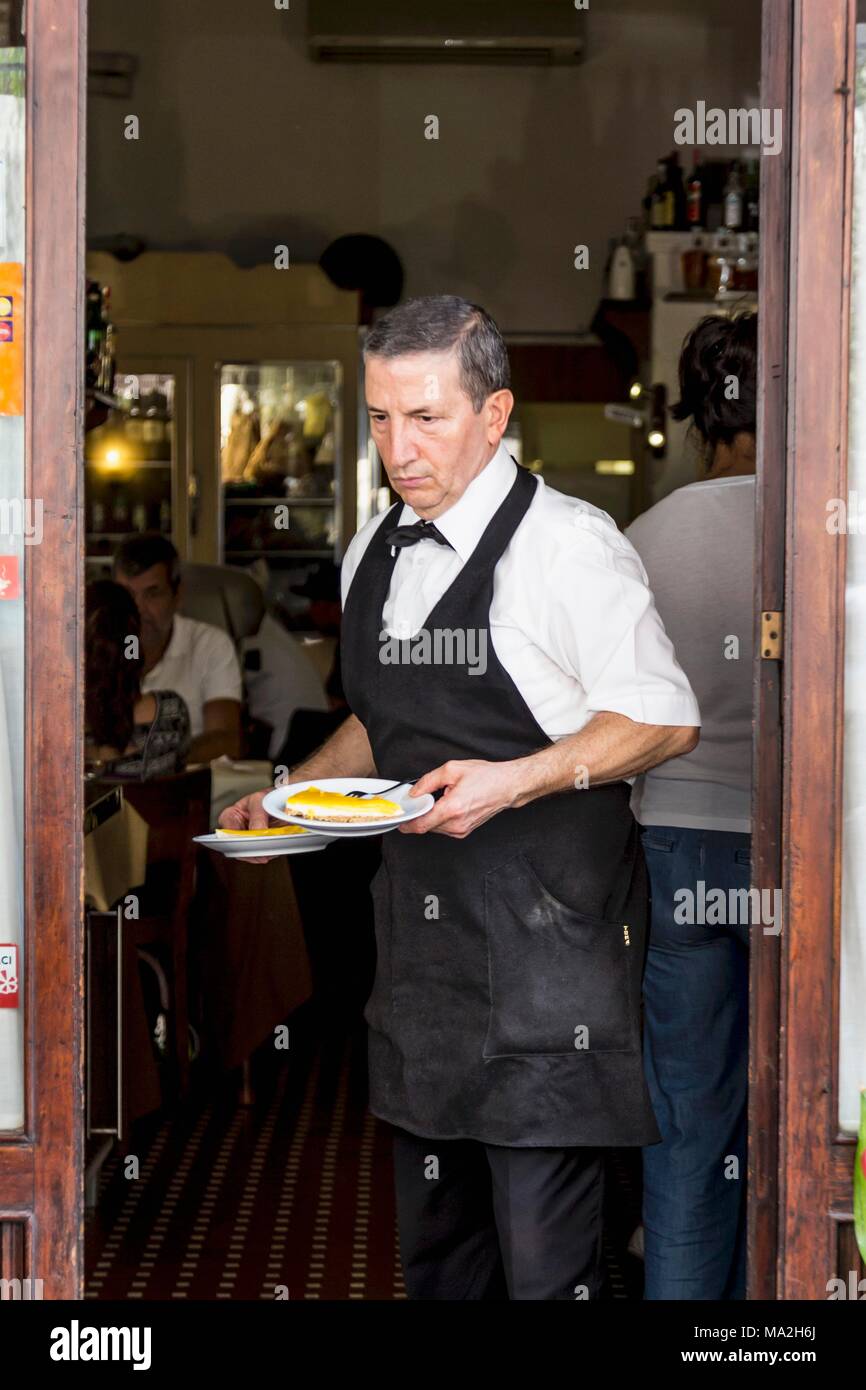 A waiter at the restaurant Trattoria Morgana, Rome Stock Photo - Alamy