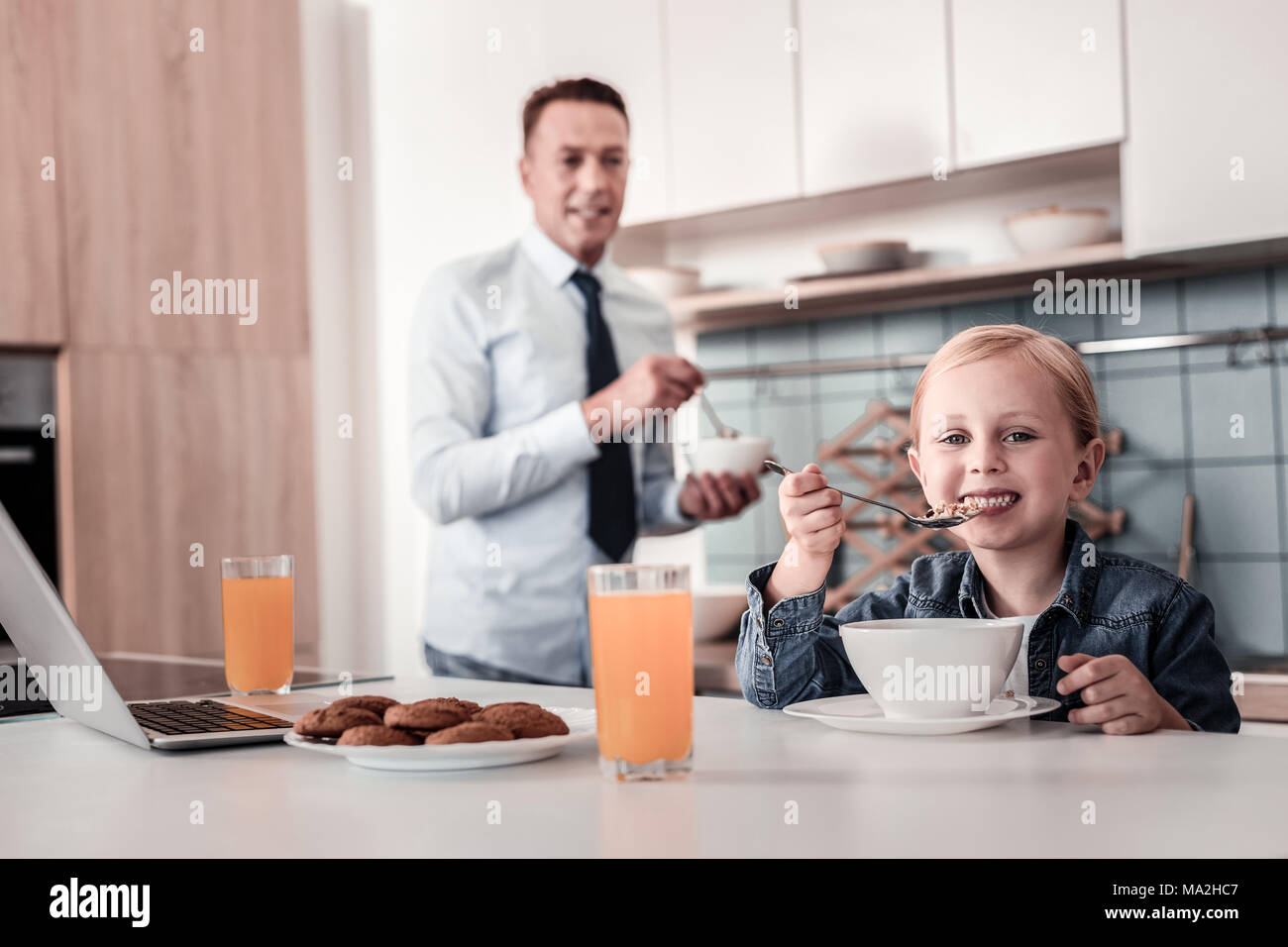 I like it. Silhouette of conscious father that expressing positivity ...