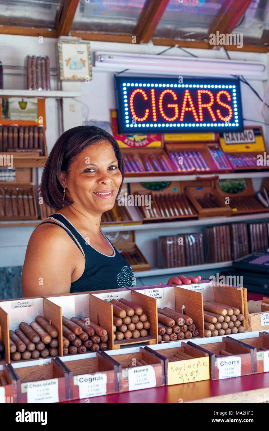 Duval Street: cigars being sold, Key West, Keys, Florida Stock Photo ...