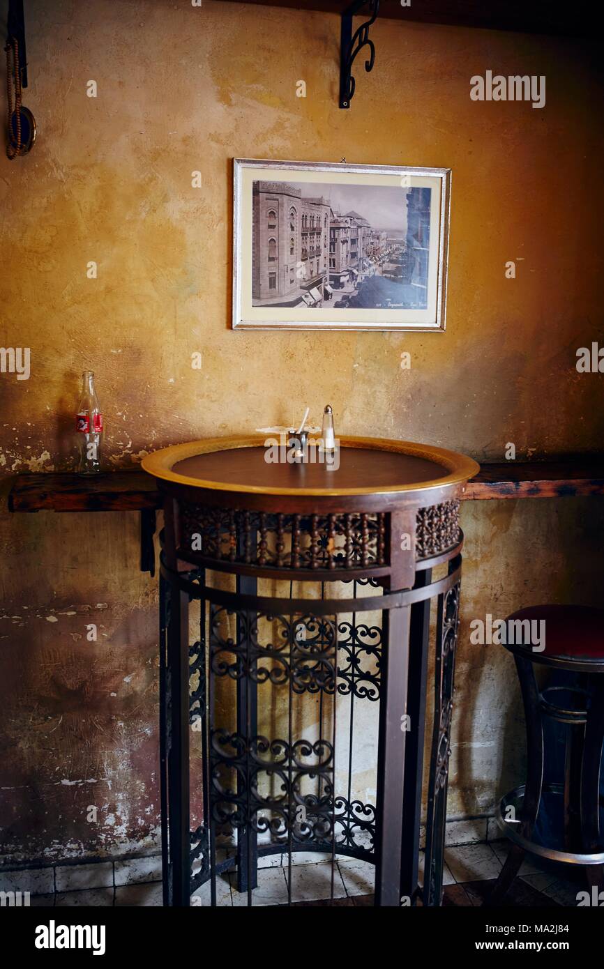 A bistro table in a Turkish cafe Stock Photo - Alamy