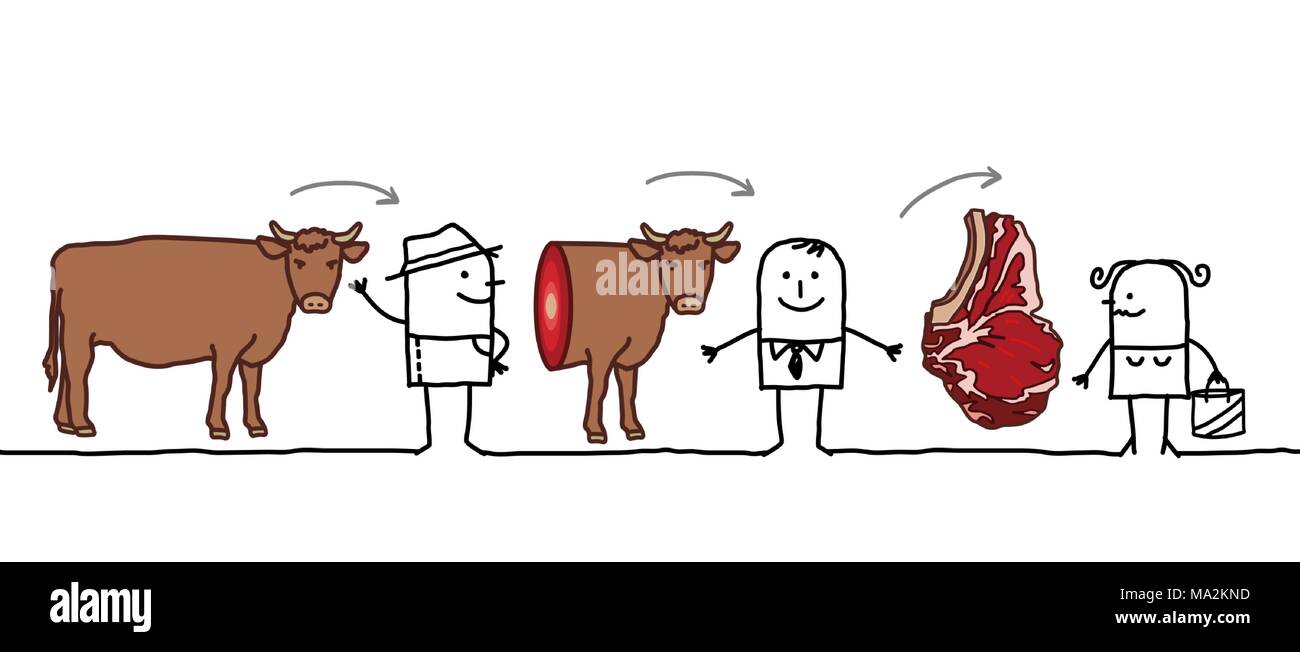 Vector cartoon farmer characters Cut Out Stock Images & Pictures - Alamy