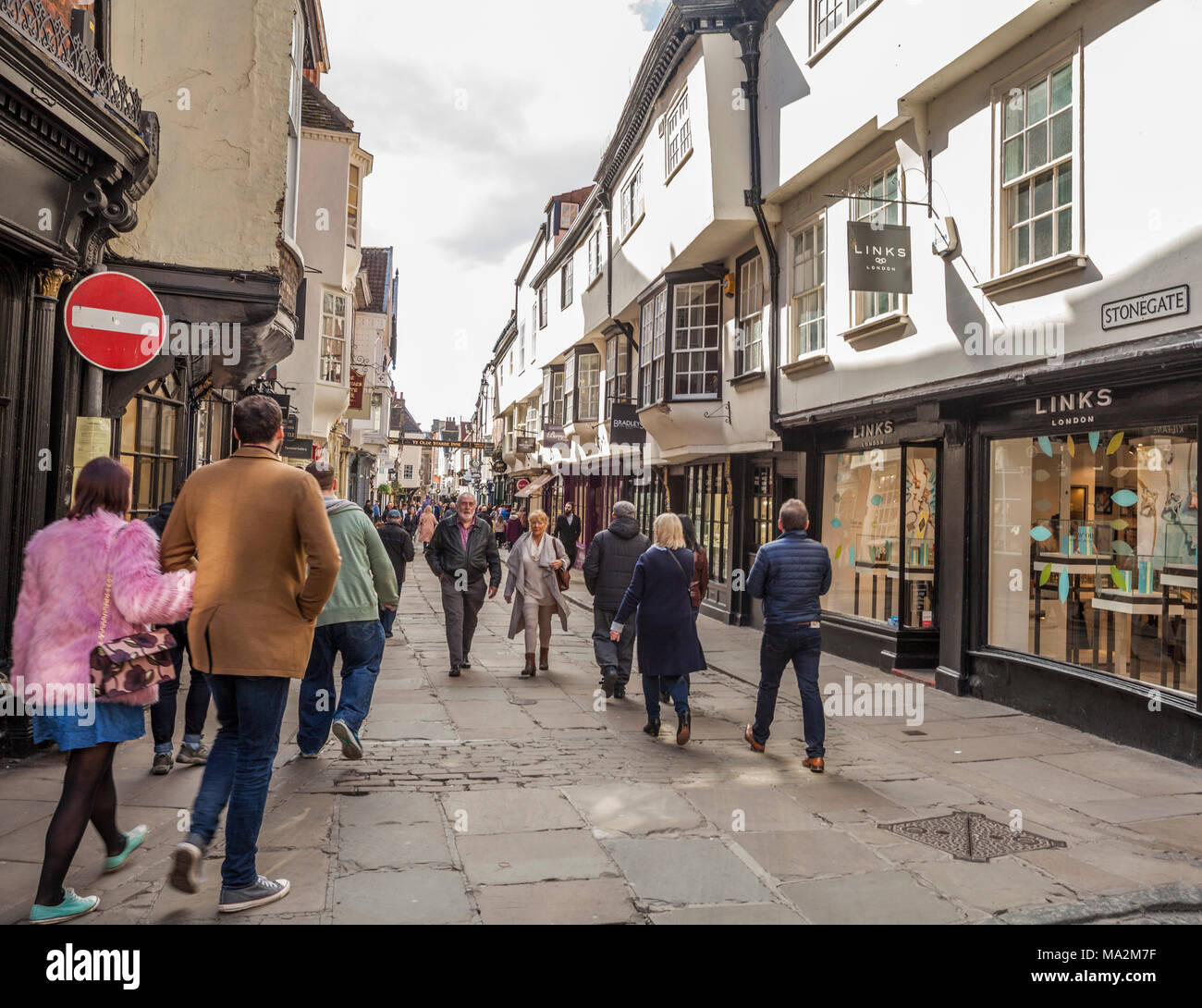 A street scene in Stonegate in York,North Yorkshire,England,UK Stock ...