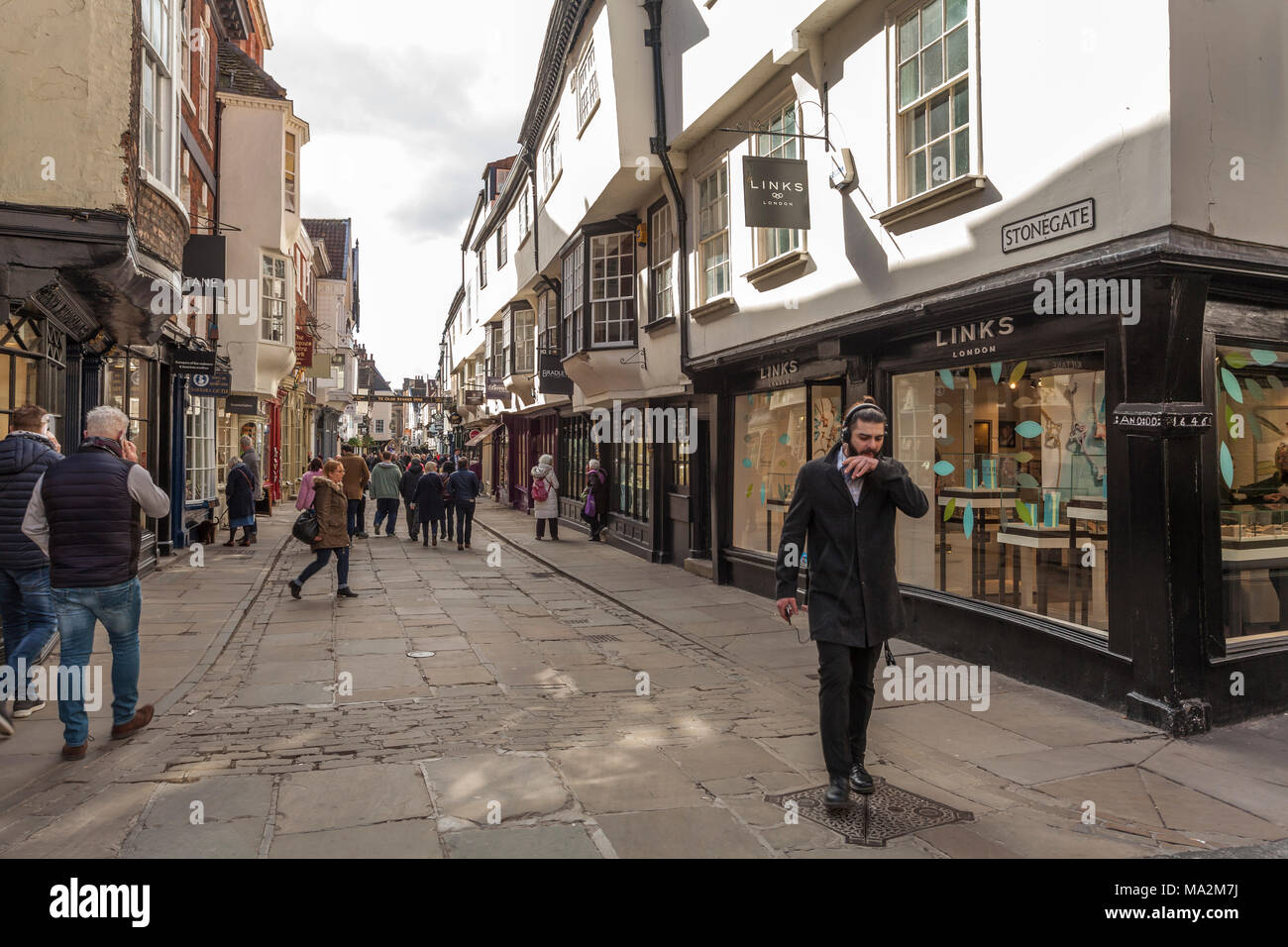 A street scene in Stonegate in York,North Yorkshire,England,UK Stock ...