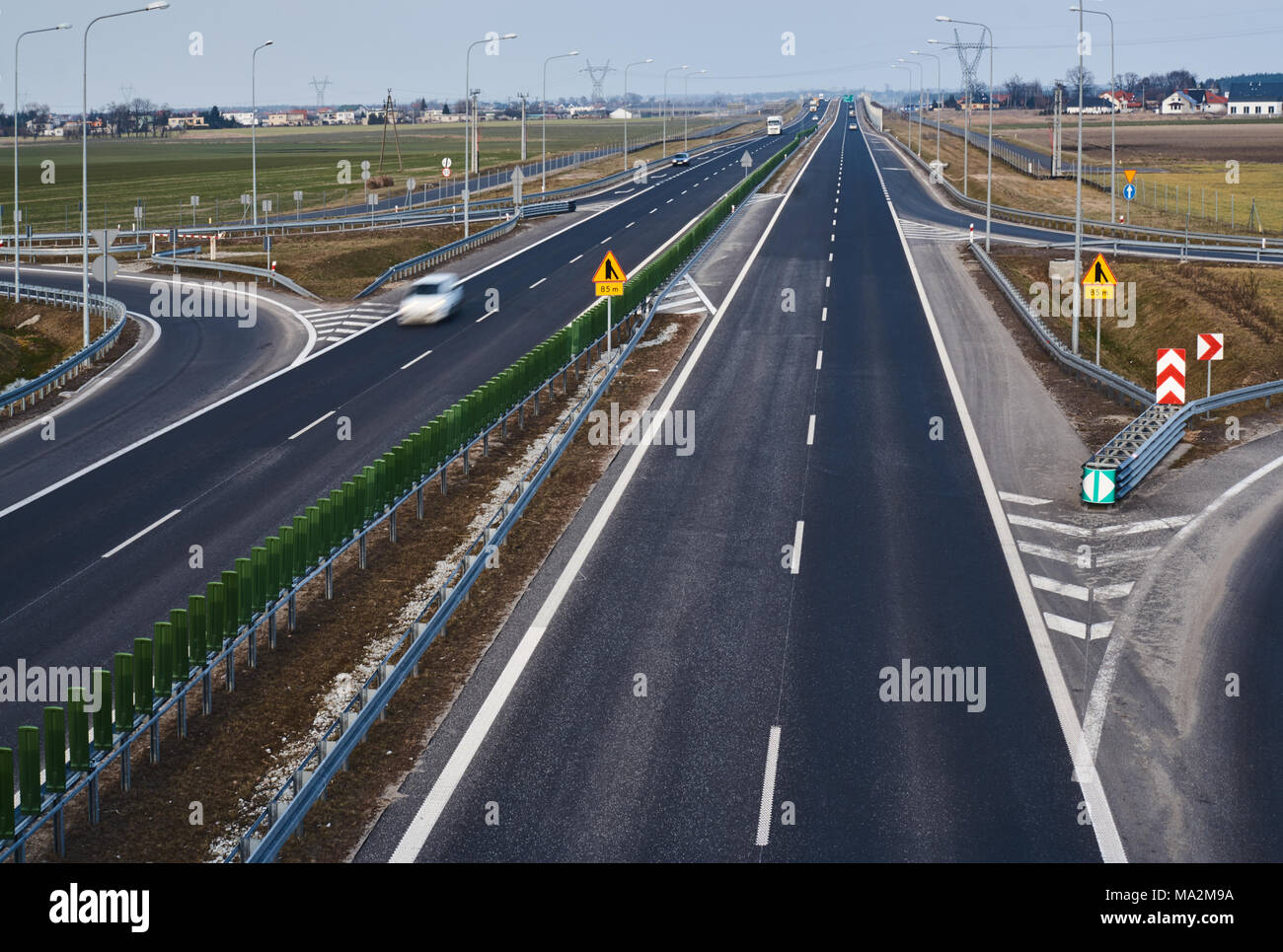 The new expressway in Poland Stock Photo - Alamy