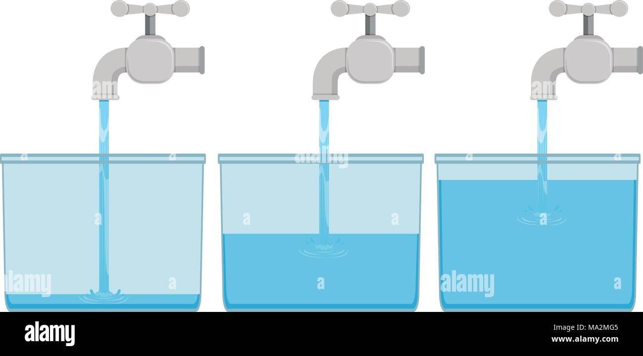 Tap water in buckets illustration Stock Vector Image & Art - Alamy