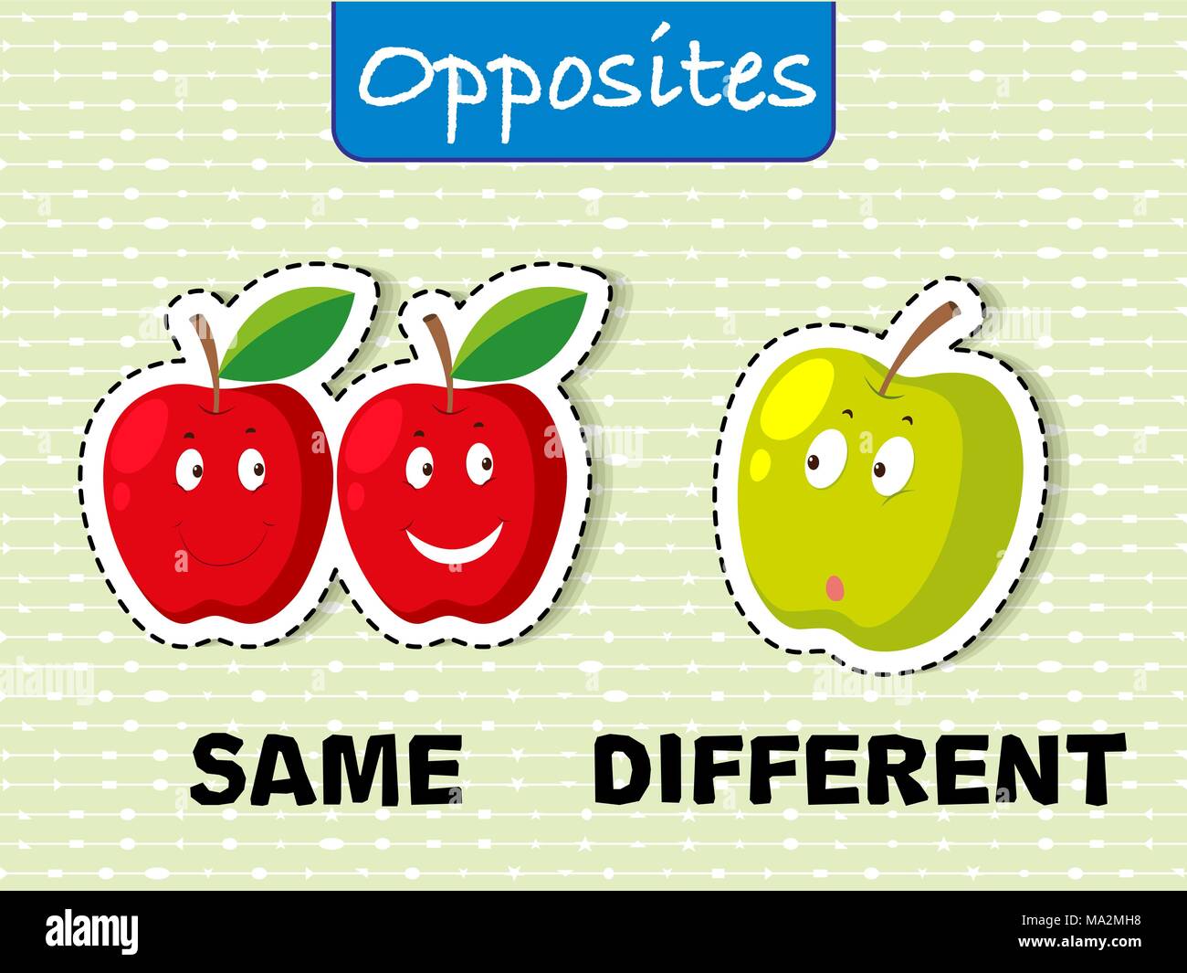 Opposite words for same and different illustration Stock Vector Image ...