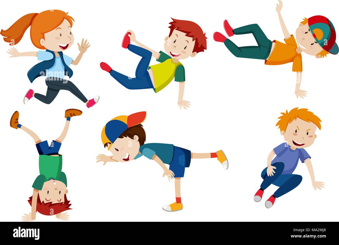Kids doing different dance positions illustration Stock Vector Image ...