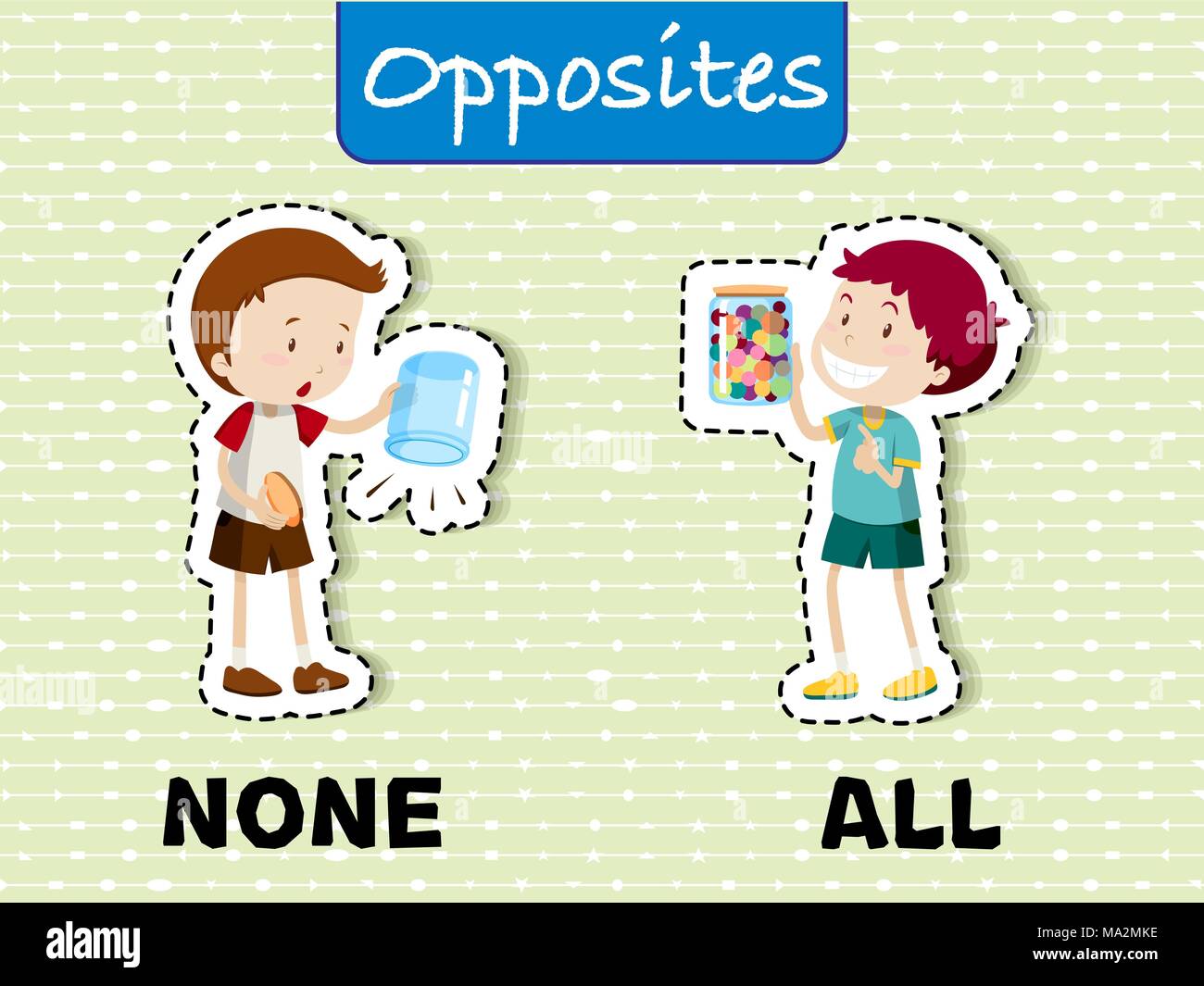 Opposite words for none and all illustration Stock Vector Image & Art ...