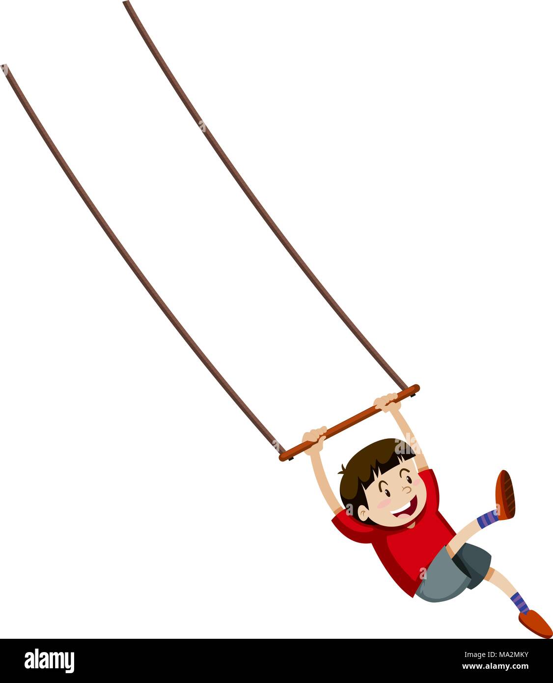 Boy playing hand swing illustration Stock Vector Image & Art - Alamy