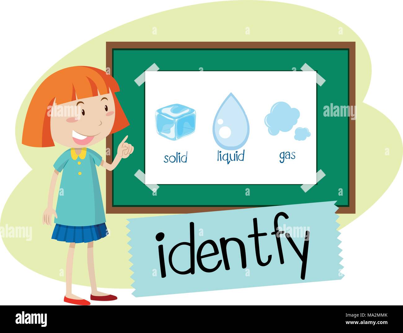 Kid standing with paper Stock Vector Images - Alamy