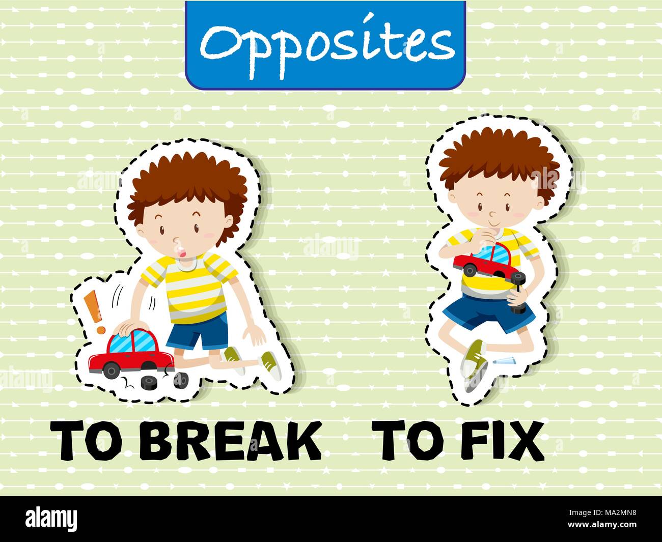 Opposite words for break and fix illustration Stock Vector Image & Art ...