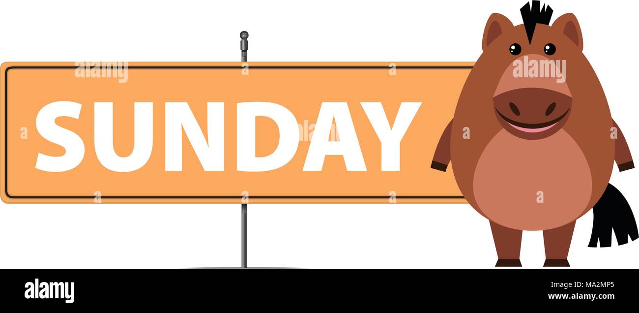 Horse and sign for Sunday illustration Stock Vector Image & Art - Alamy