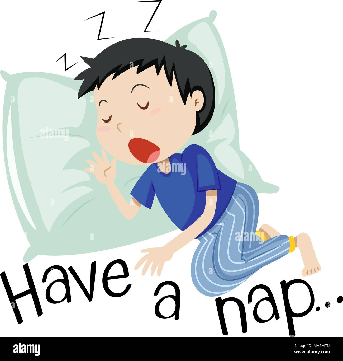 Boy sleeping with phrase have a nap illustration Stock Vector Image ...