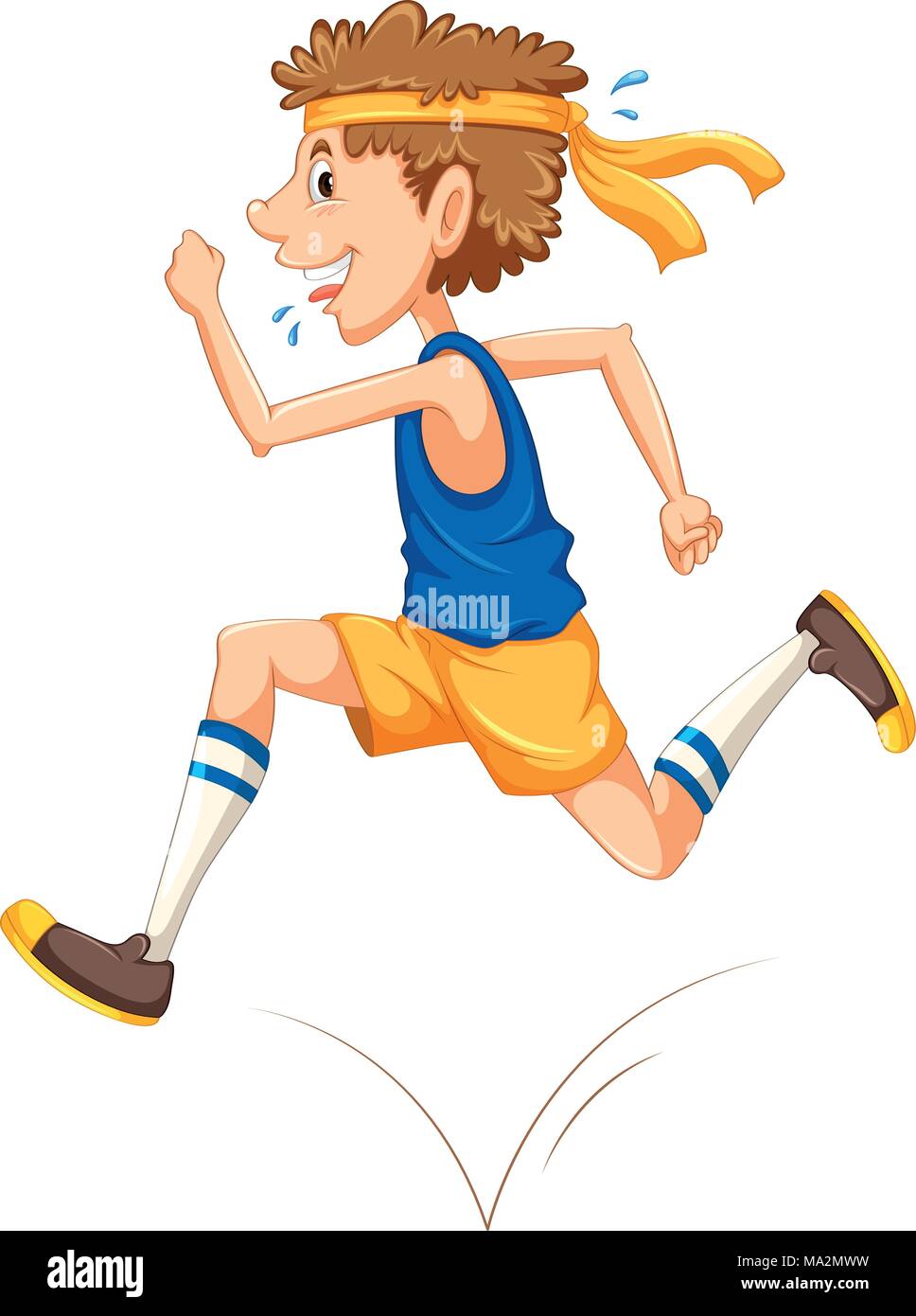 Man running on white background illustration Stock Vector Image & Art ...