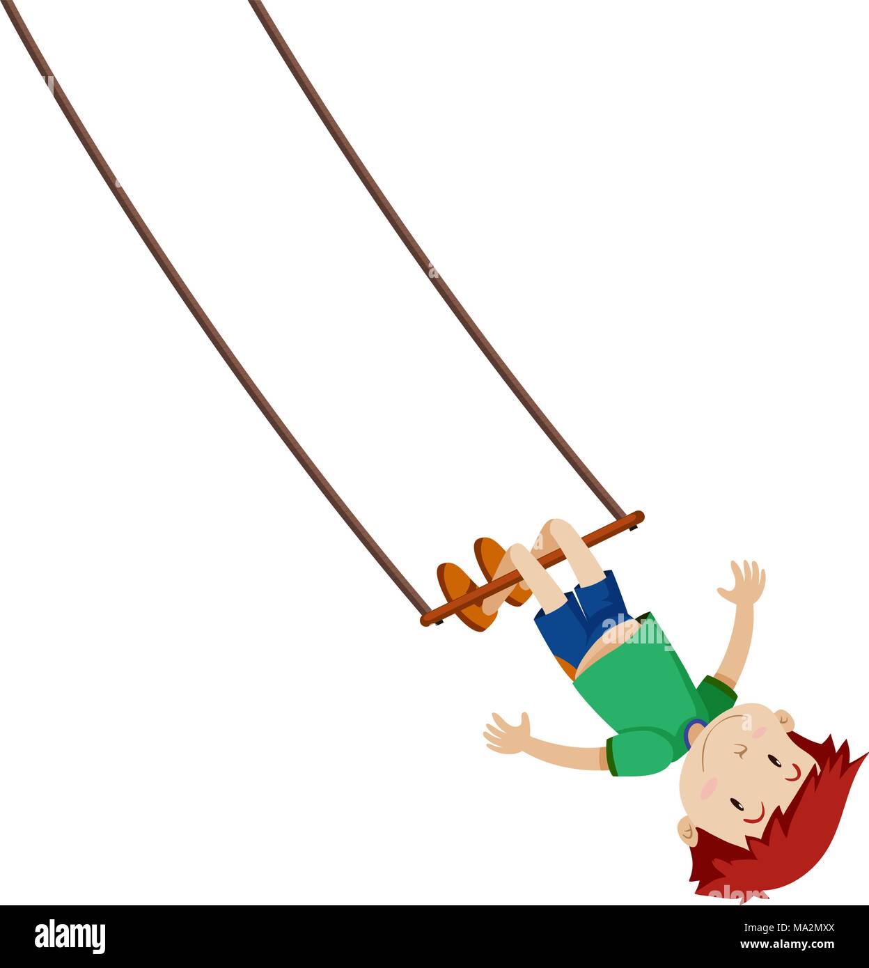 Boy playing handswing on white background illustration Stock Vector ...