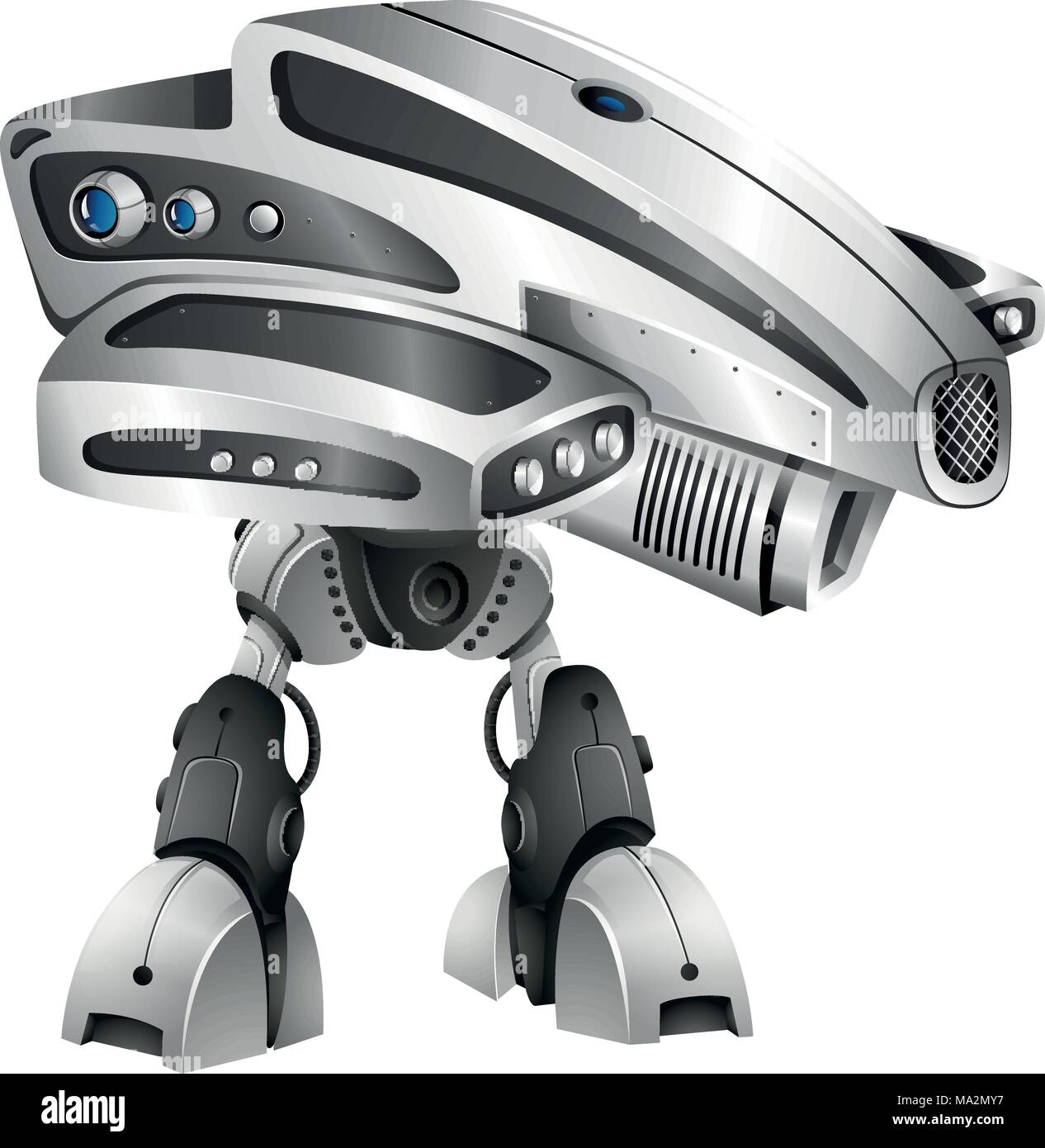 Modern robot design with big head illustration Stock Vector Image & Art ...