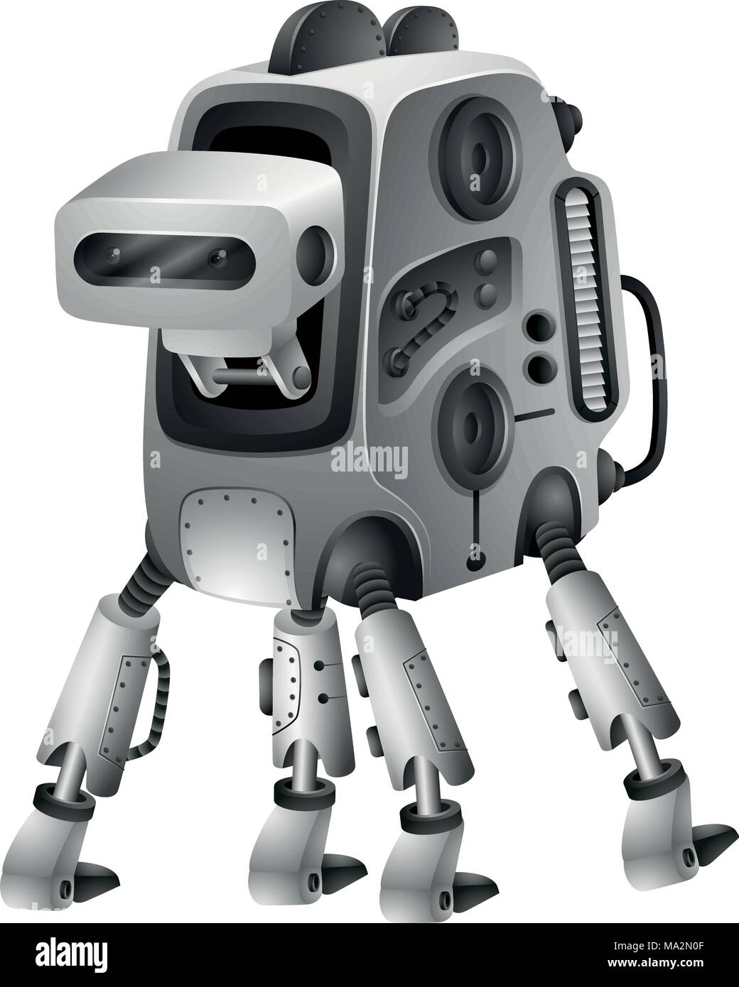 Modern robot with four legs illustration Stock Vector Image & Art - Alamy