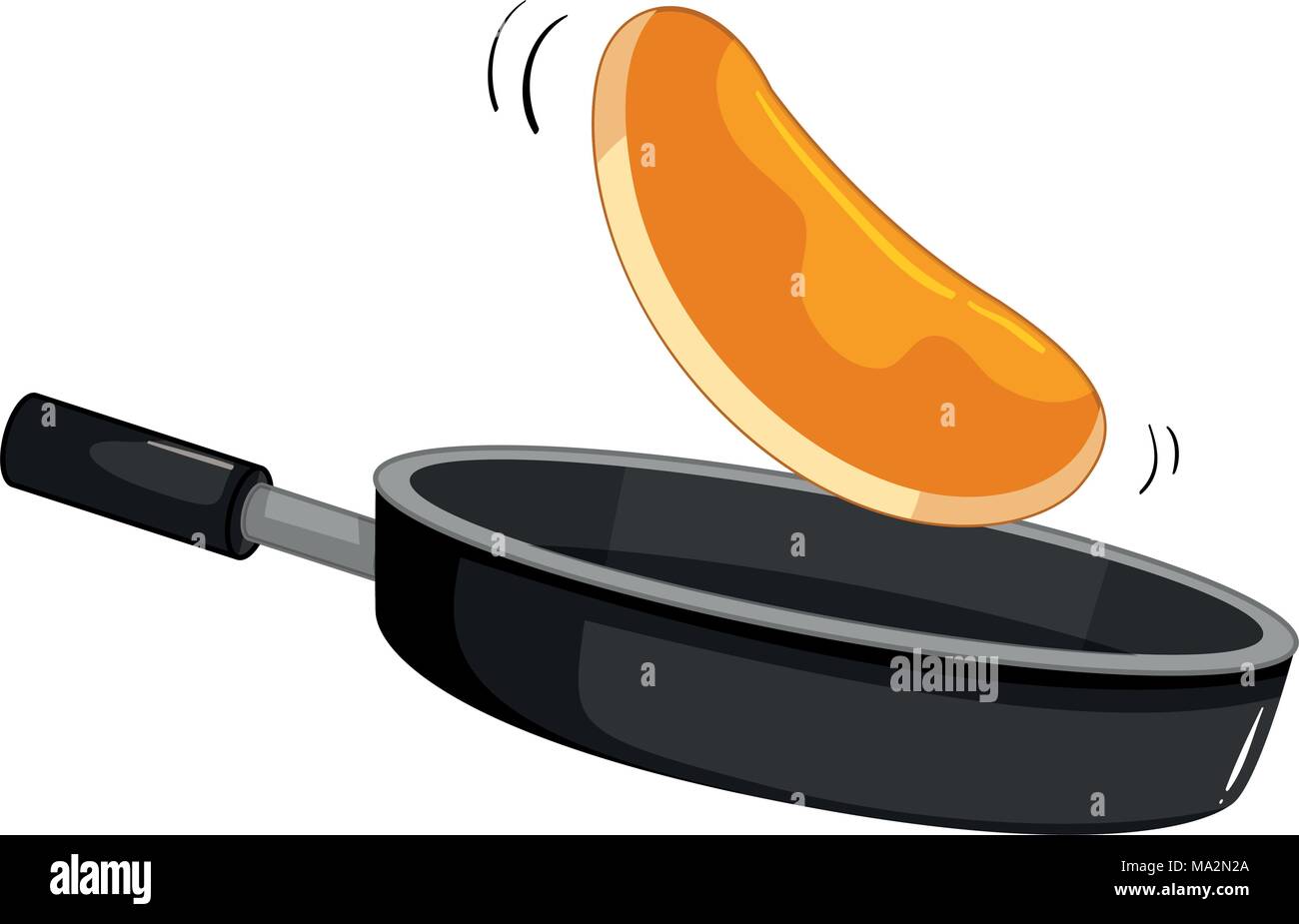 Fresh pancake in the pan illustration Stock Vector Image & Art - Alamy
