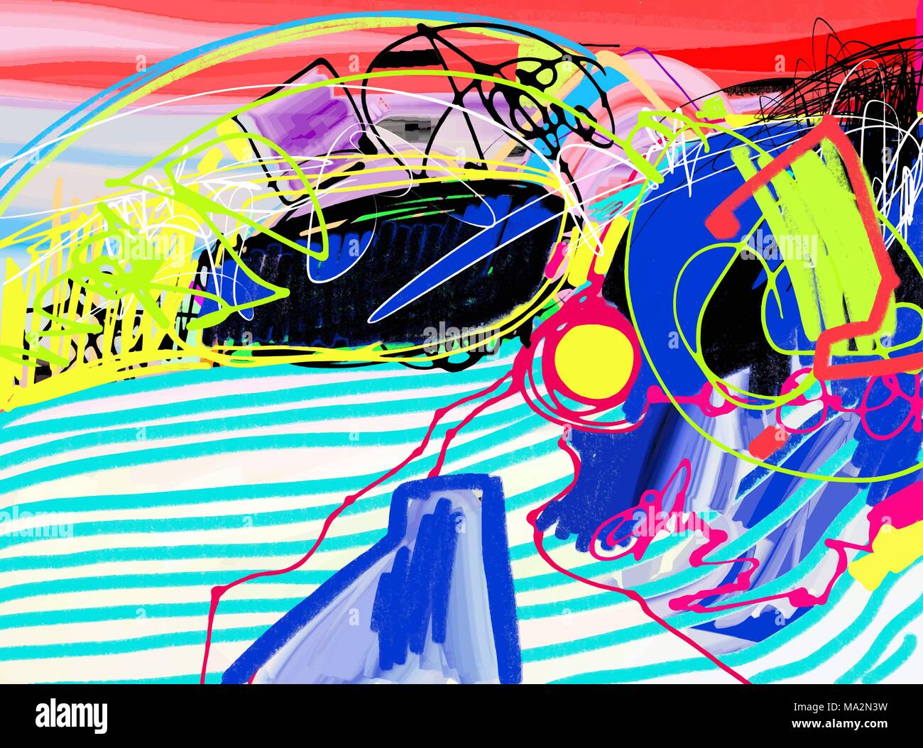 original digital painting of abstraction composition Stock Vector Image ...