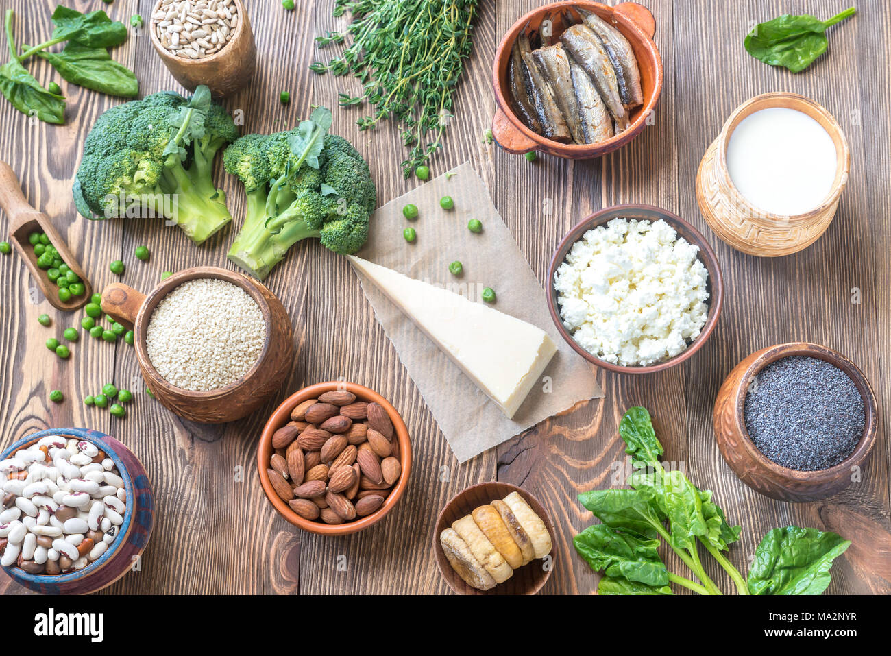 Food rich in calcium Stock Photo - Alamy