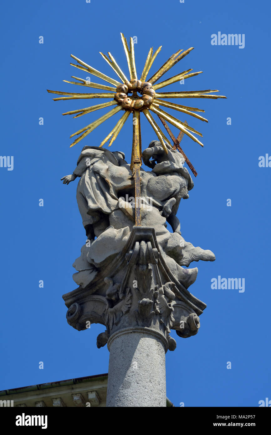 Trinity column at the place Rybne namestie in Bratislava - Slovakia ...