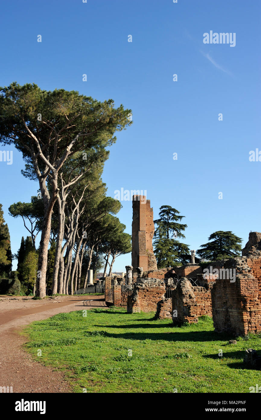 Italy, Rome, Palatine Hill, Domus Flavia, the so-called basilica Stock ...