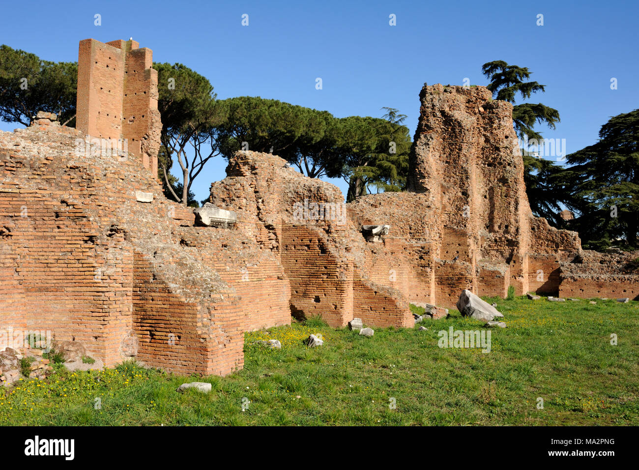Italy, Rome, Palatine Hill, Domus Flavia, aula regia (audience chamber ...