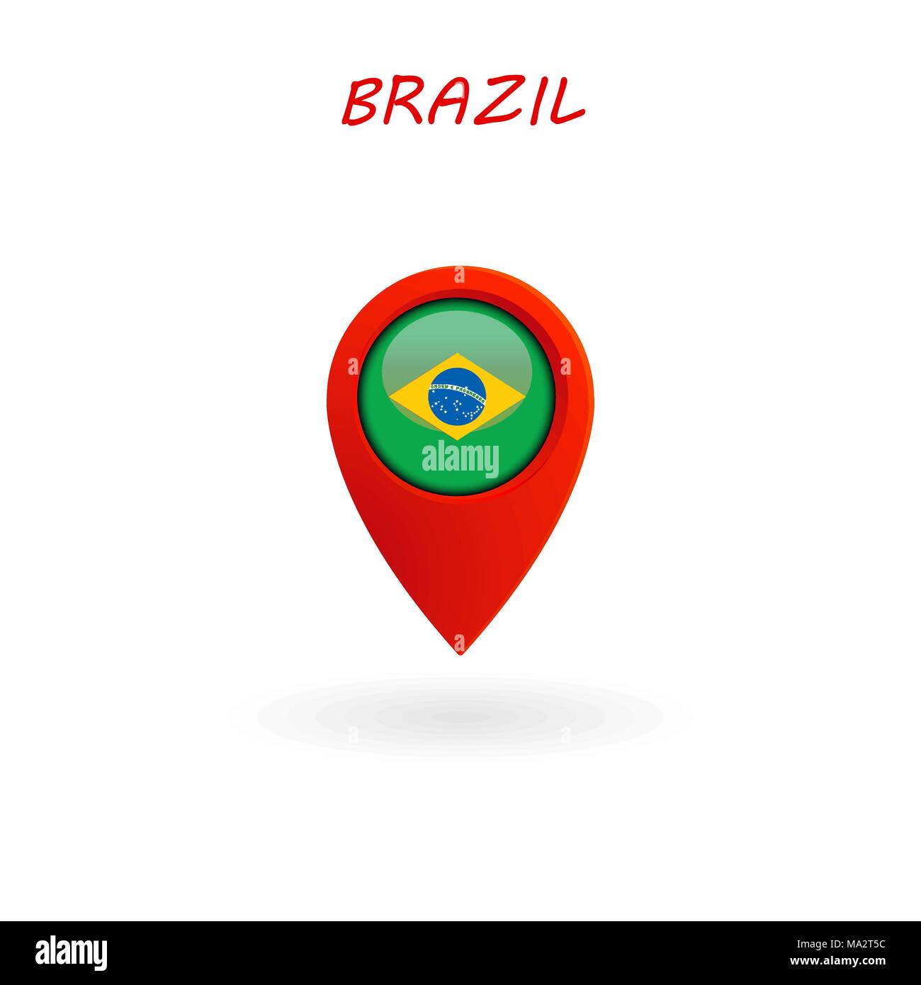 Location Icon for Brazil Flag, Vector, Illustration, Eps File Stock ...