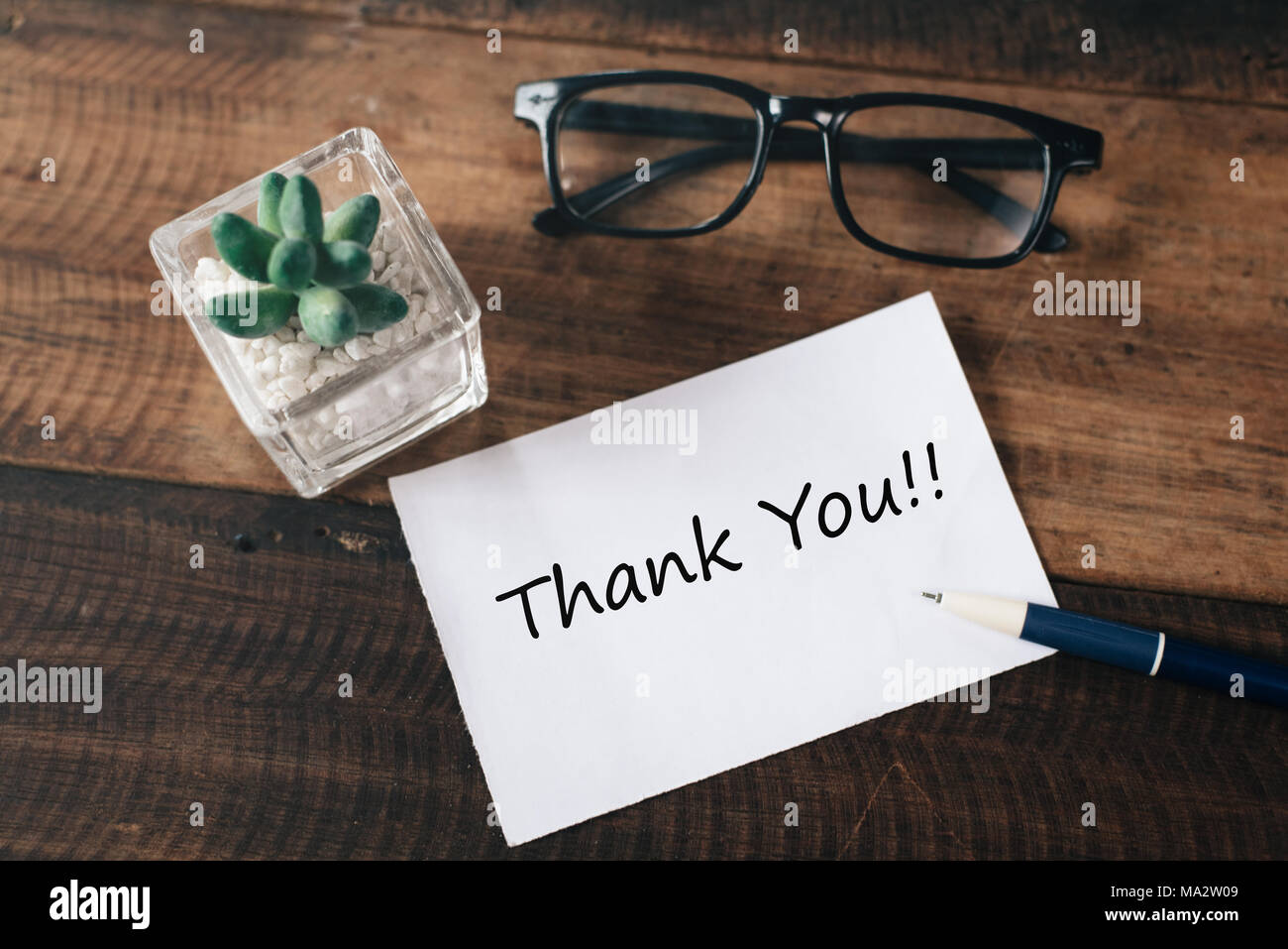 White paper note written word THANK YOU. Appreciation concept Stock ...
