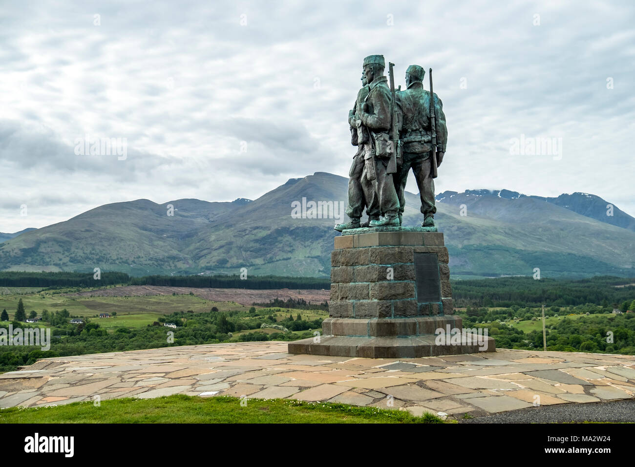 SPEAN BRIDGE / SCOTLAND - MAY 31 2017:: A memorial dedicated to the men ...