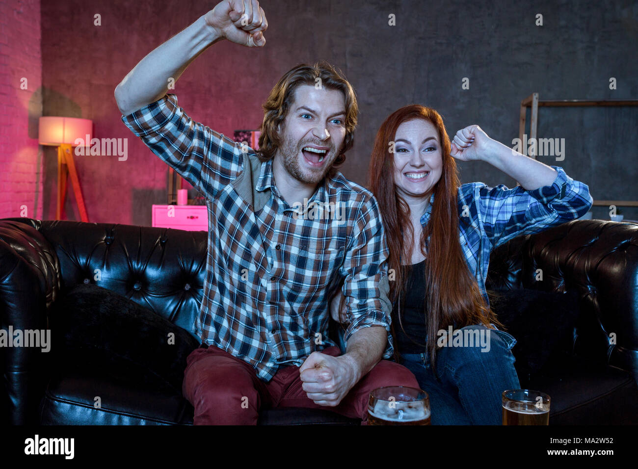 Winners Friends are fans of sports games as football, basketball ...