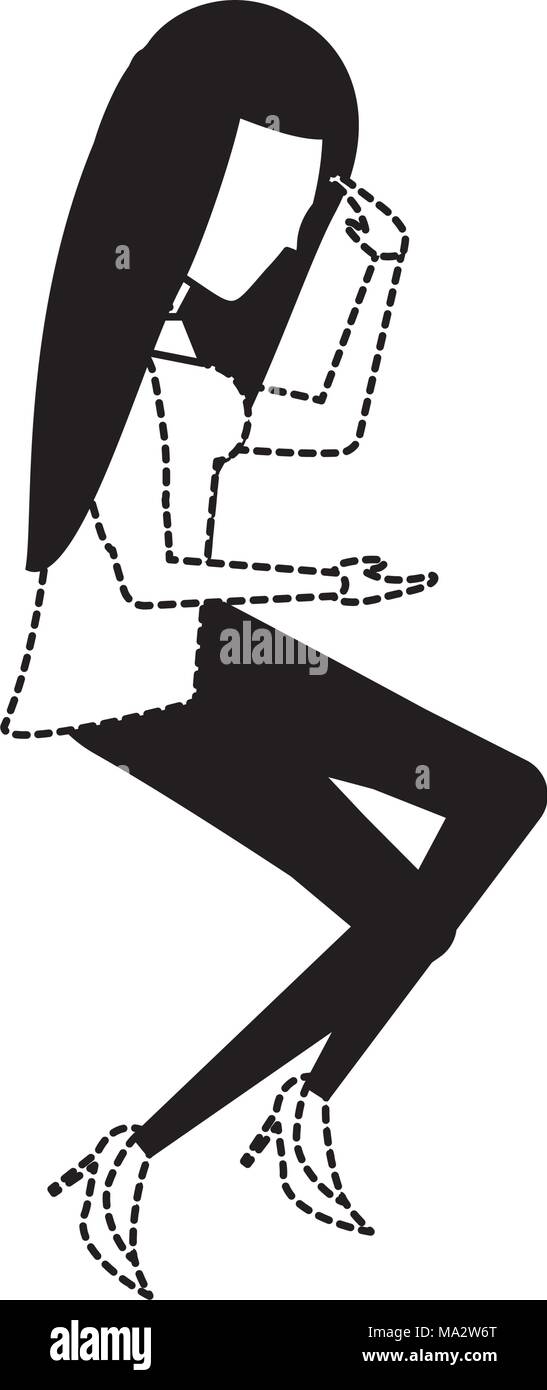 avatar businesswoman thinking over white background, vector ...