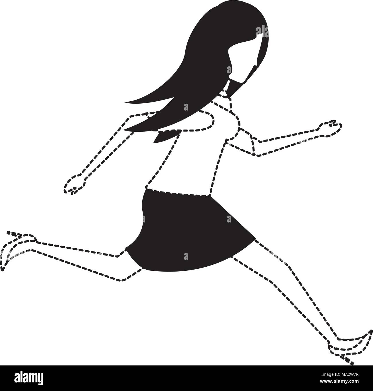avatar businesswoman running over white background, vector illustration ...