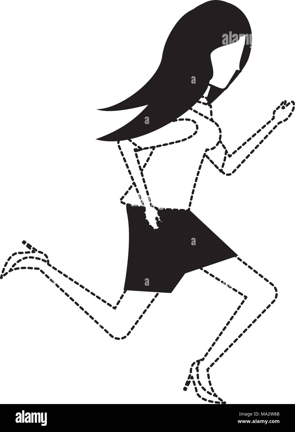 avatar businesswoman running over white background, vector illustration ...