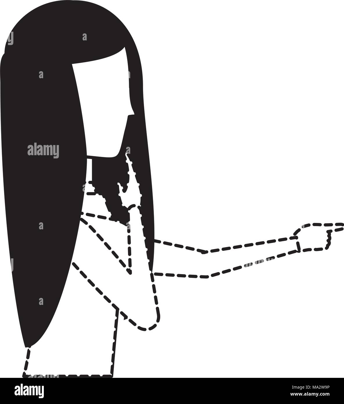 avatar businesswoman thinking over white background, vector ...