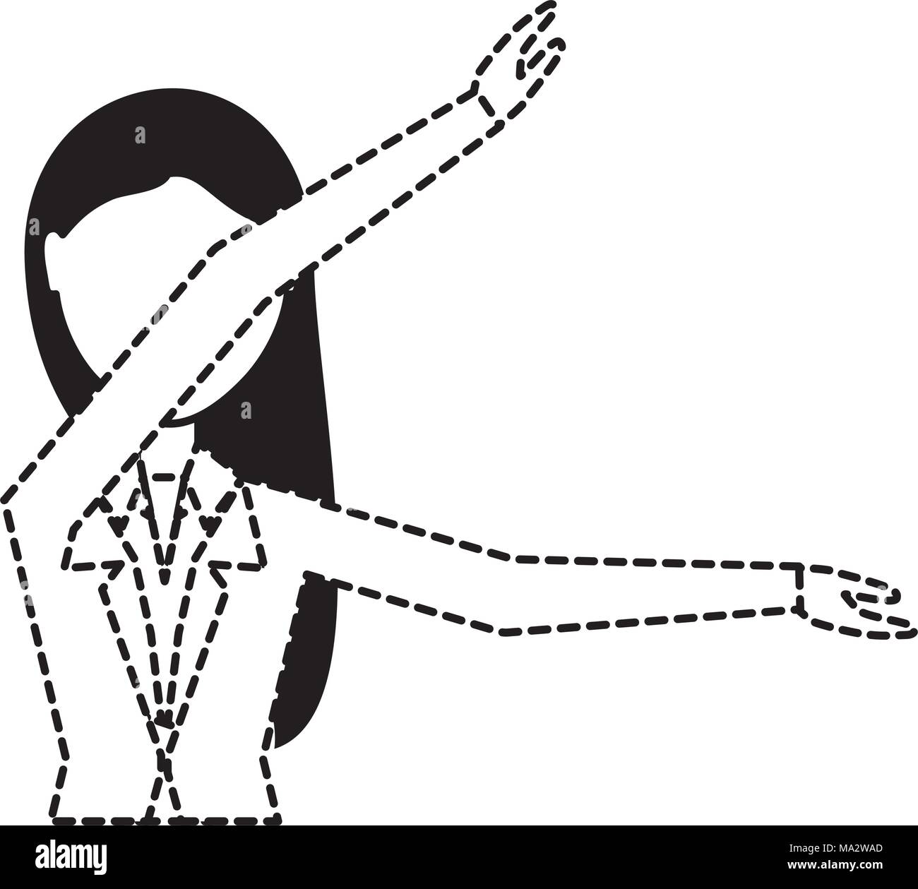 avatar businesswoman with arms up over white background, vector ...