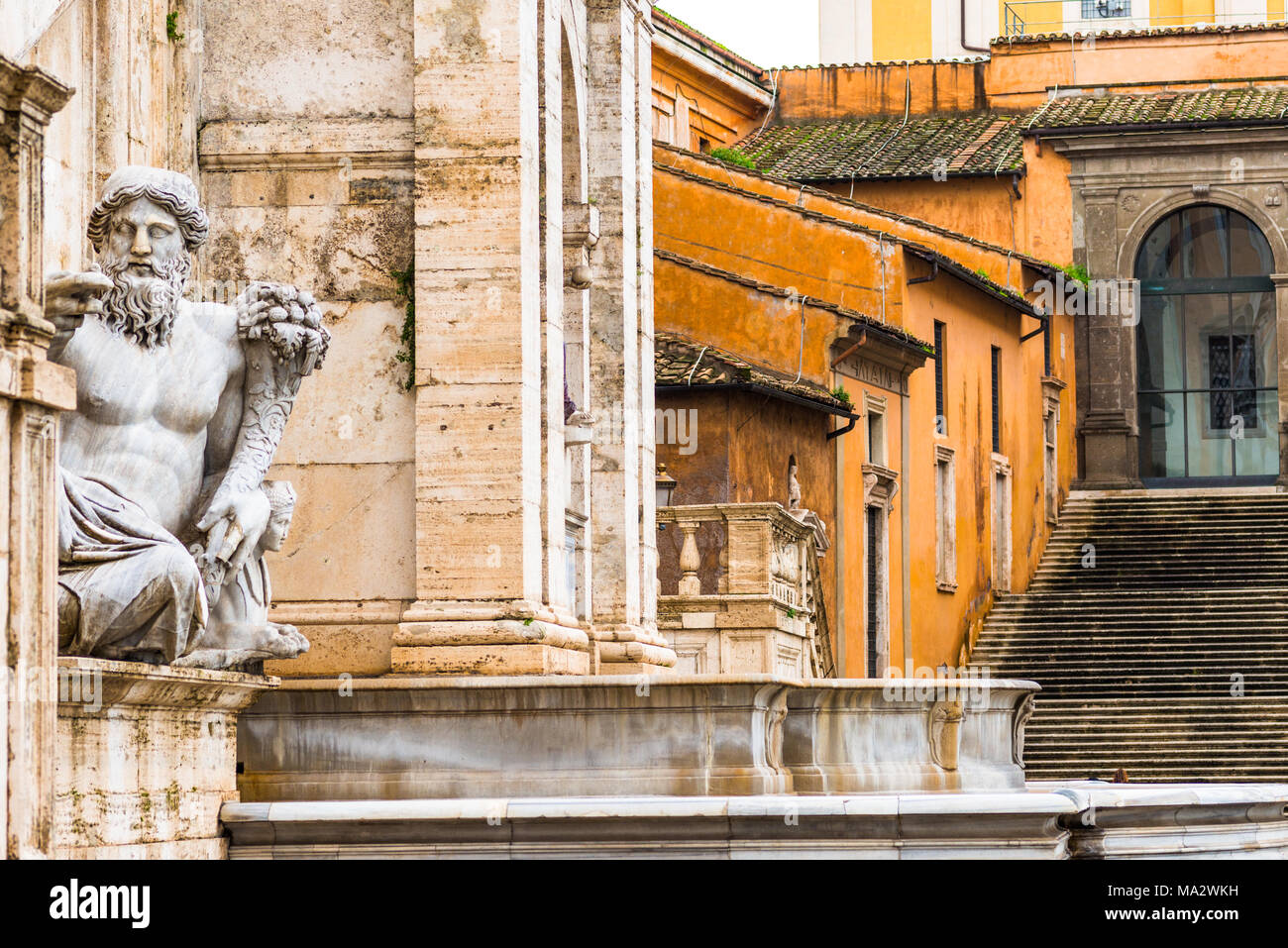 Tiber River God sculpture at Capitoline museums Rome, Italy Stock Photo ...
