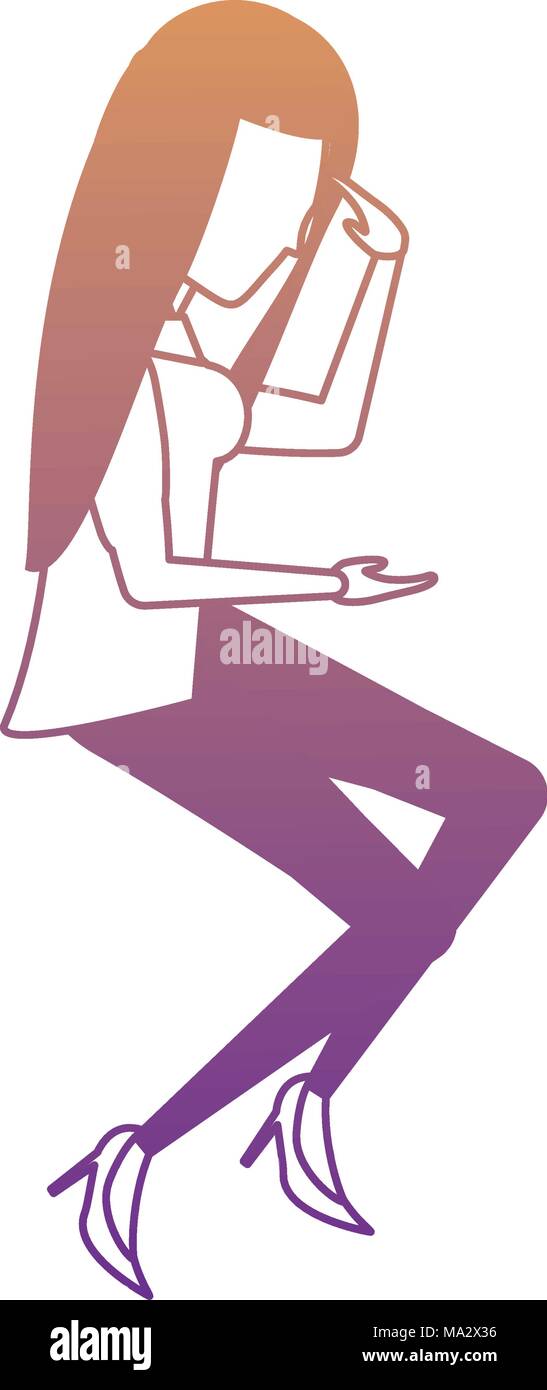 avatar businesswoman thinking over white background, colorful design ...