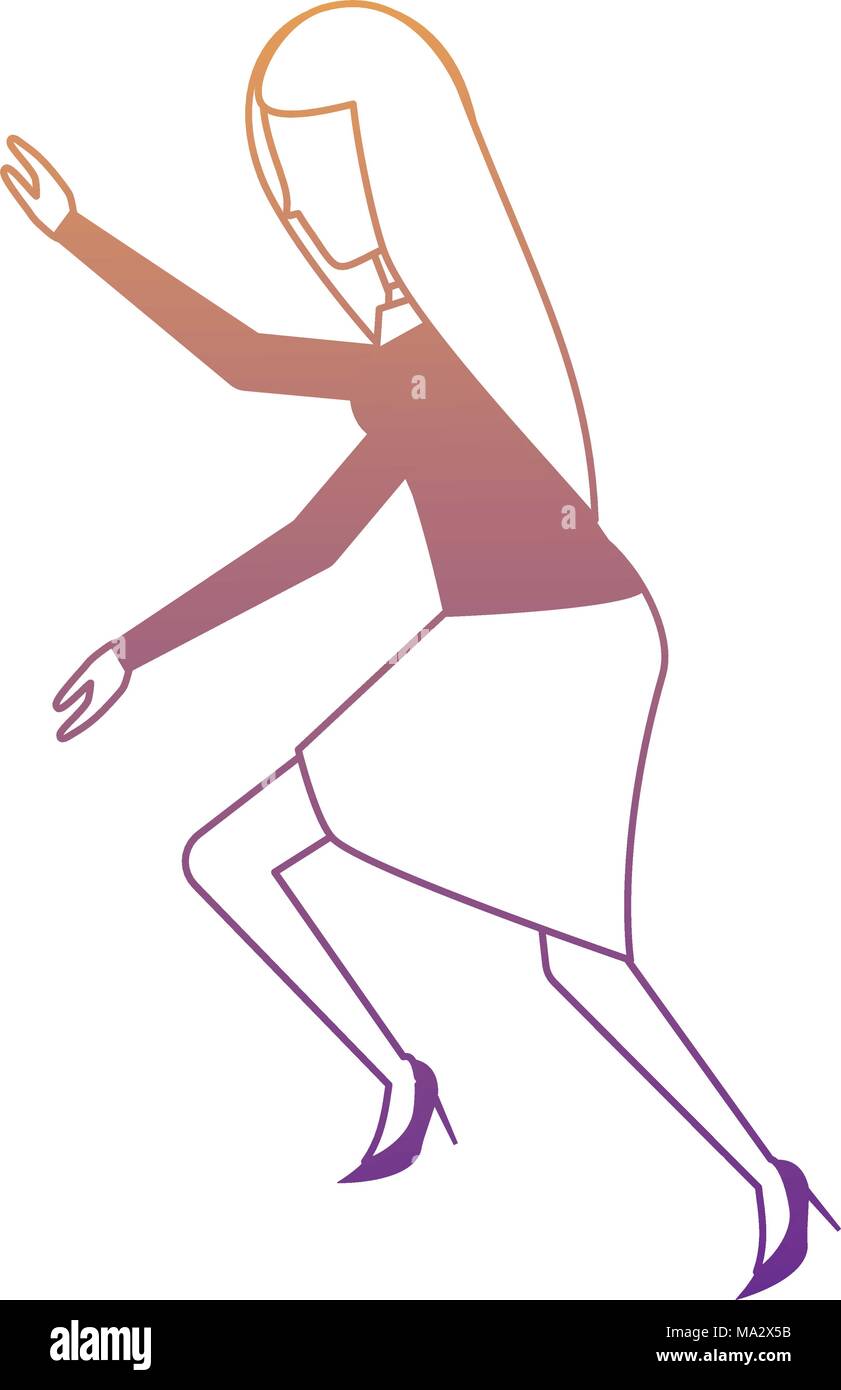 avatar businesswoman running over white background, colorful design ...