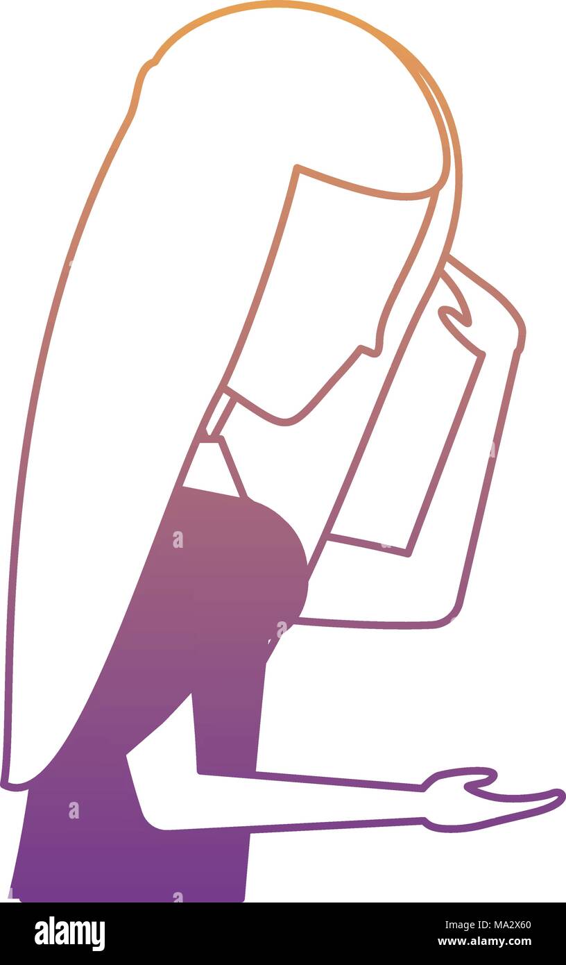 avatar businesswoman thinking over white background, colorful design ...