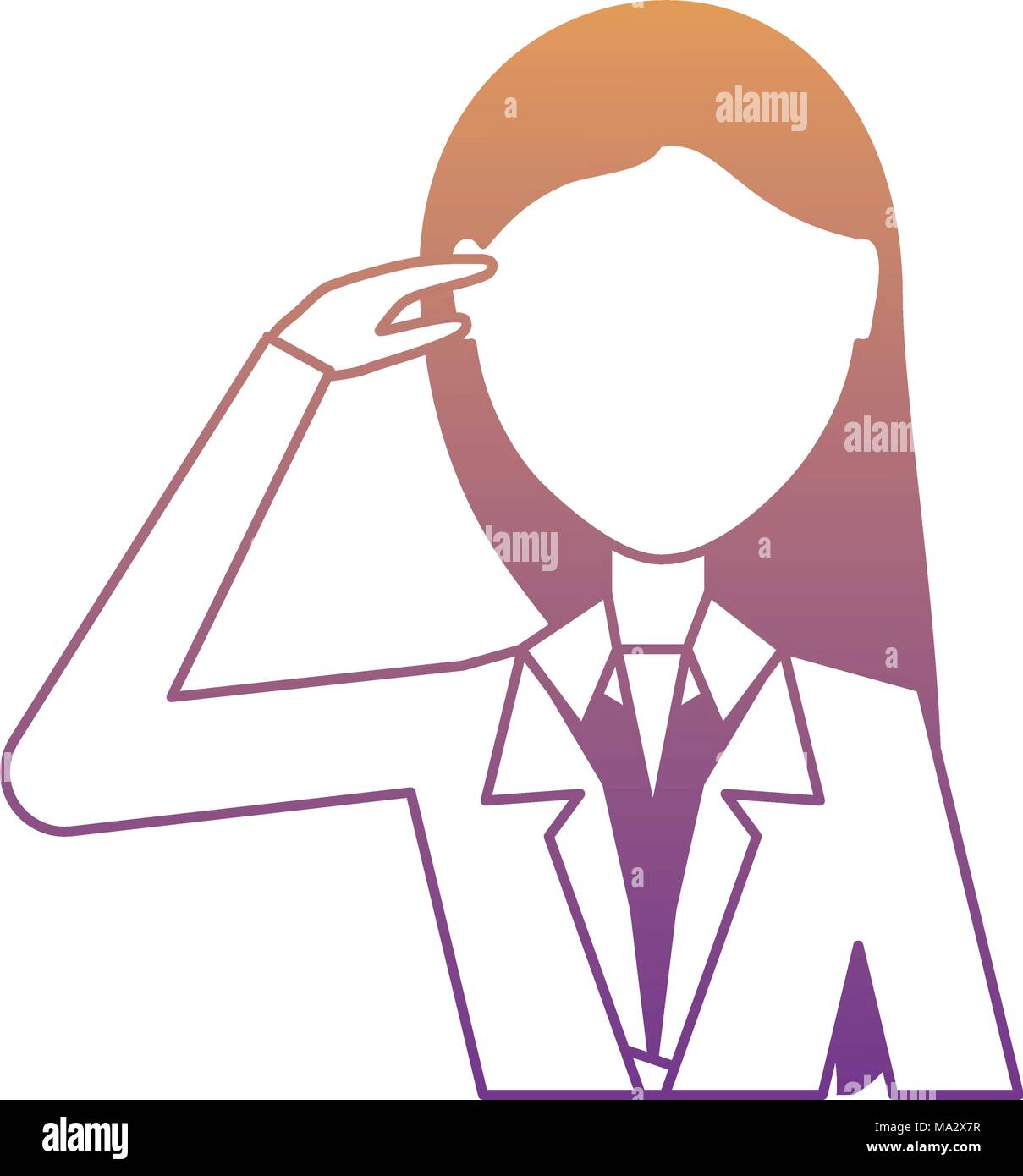 avatar businesswoman thinking over white background, colorful design ...