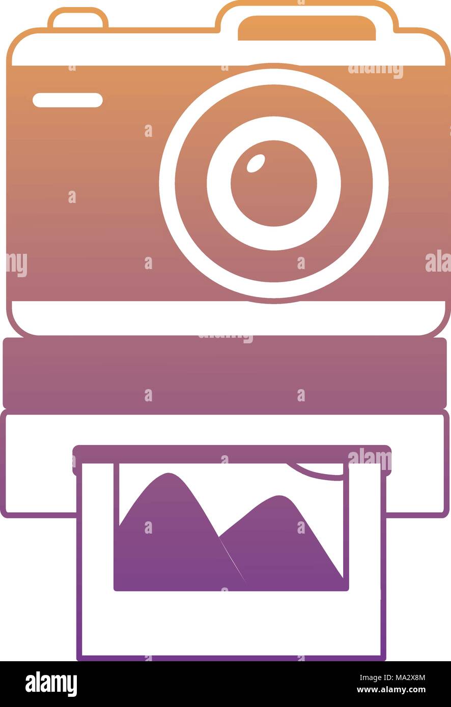 instant camera icon over white background, colorful design. vector ...