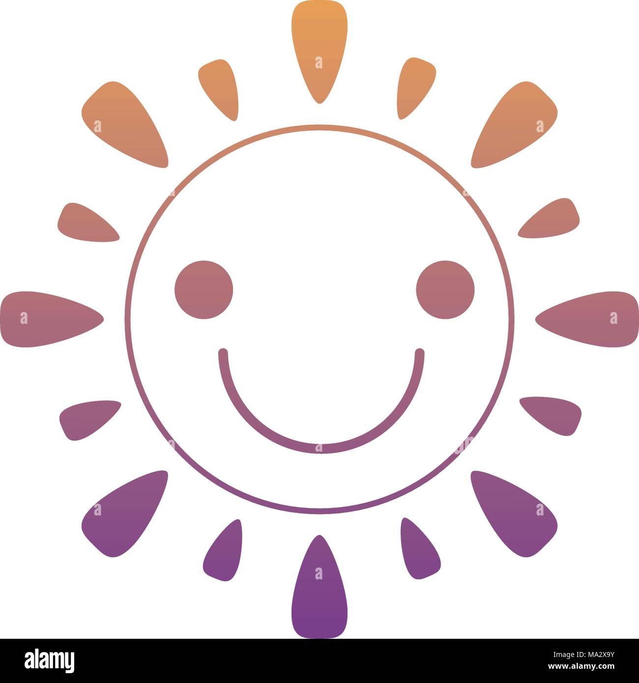 kawaii excited sun icon over white background, colorful design. vector ...