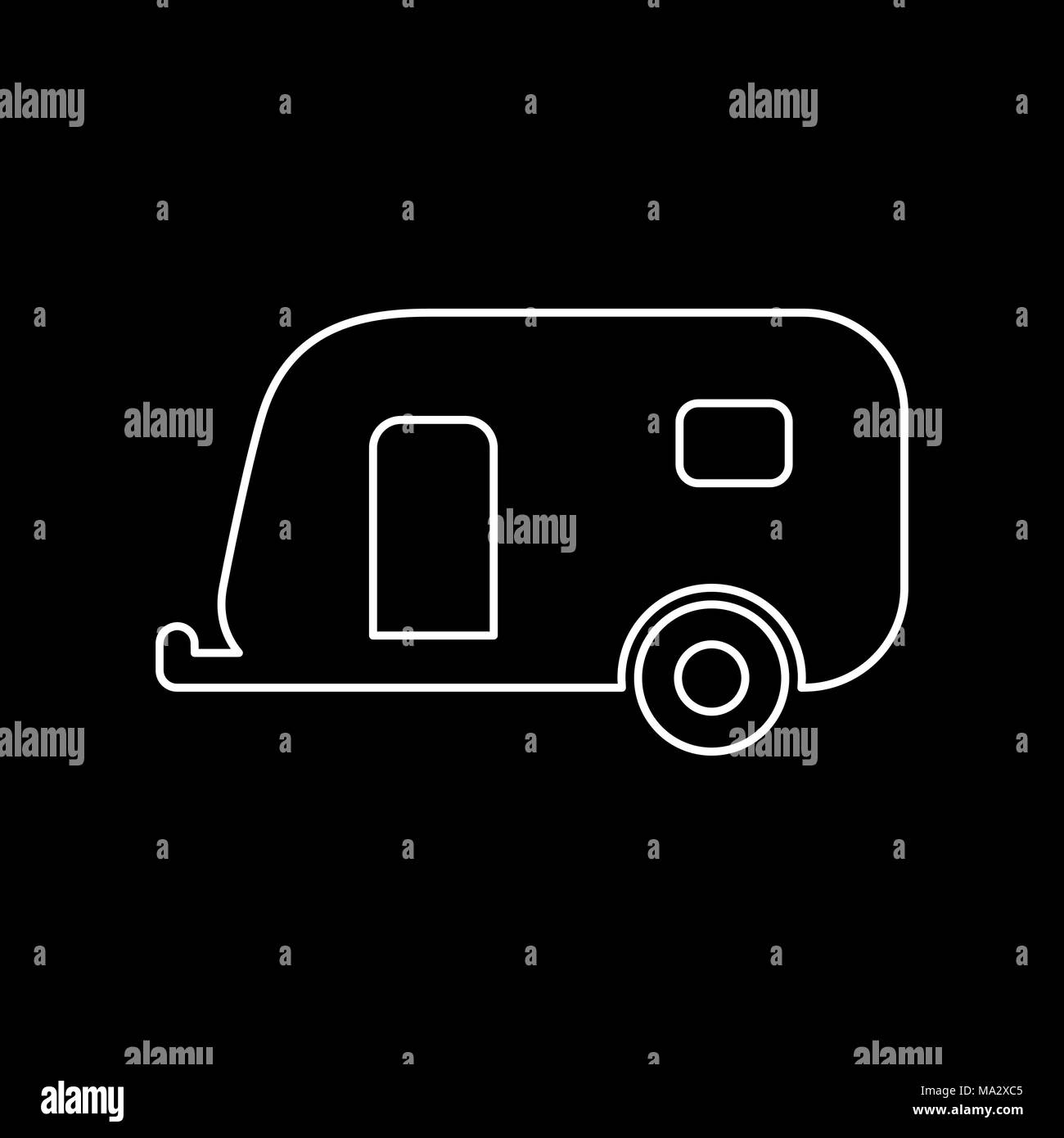 Caravan trailer icon simple flat vector illustration Stock Vector Image ...