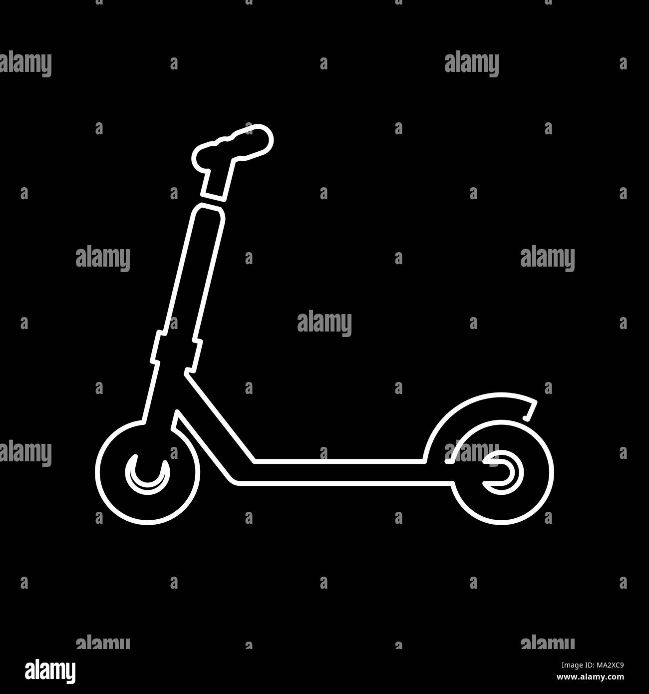 Kick scooter icon simple flat vector illustration Stock Vector Image ...