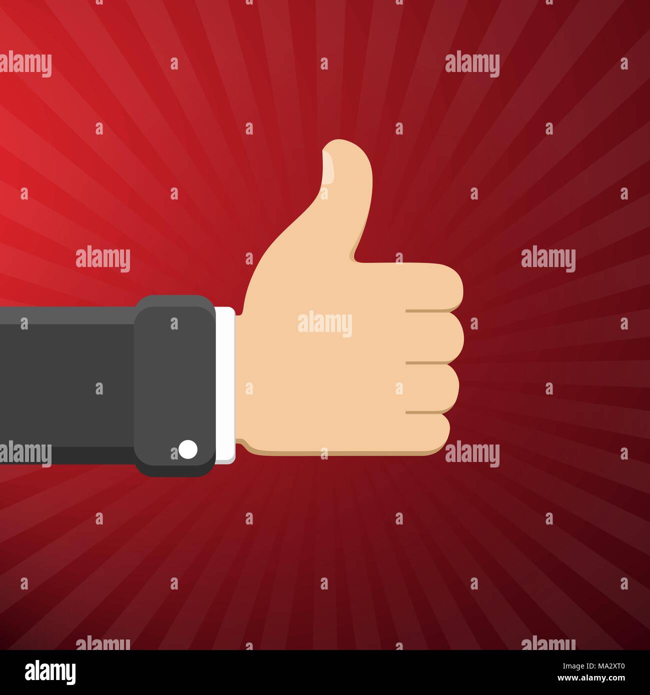 Thumb up symbol, finger up icon vector illustration. Like sign Stock ...