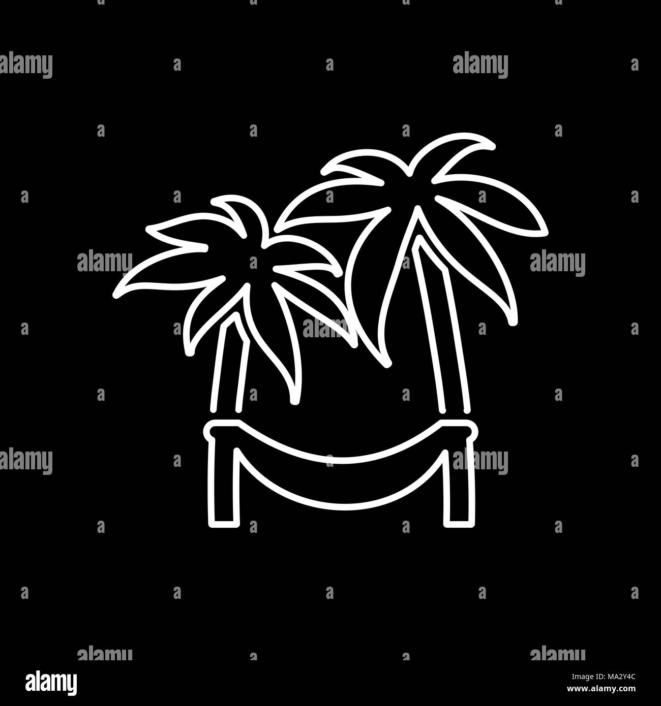 Palm trees icon. Beach and vacation icon illustration Stock Vector ...