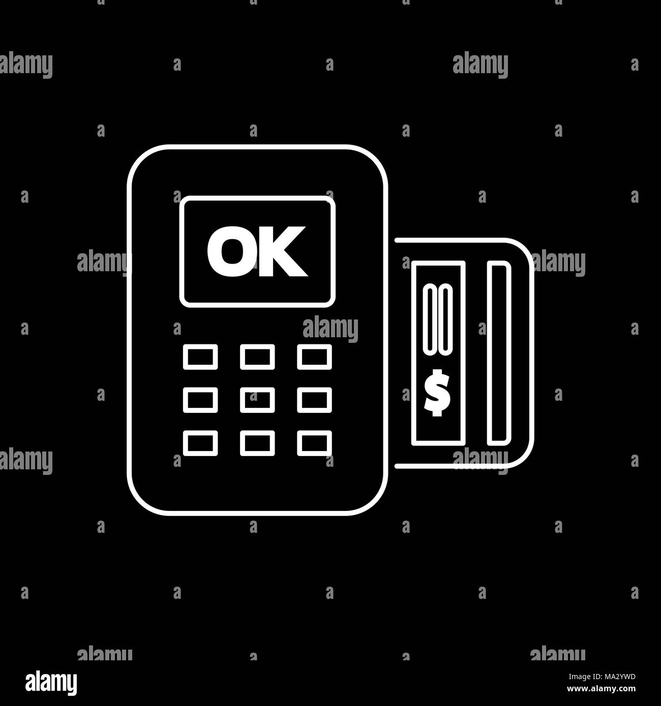 POS icon flat style simple vector illustration. Payment terminal Stock ...