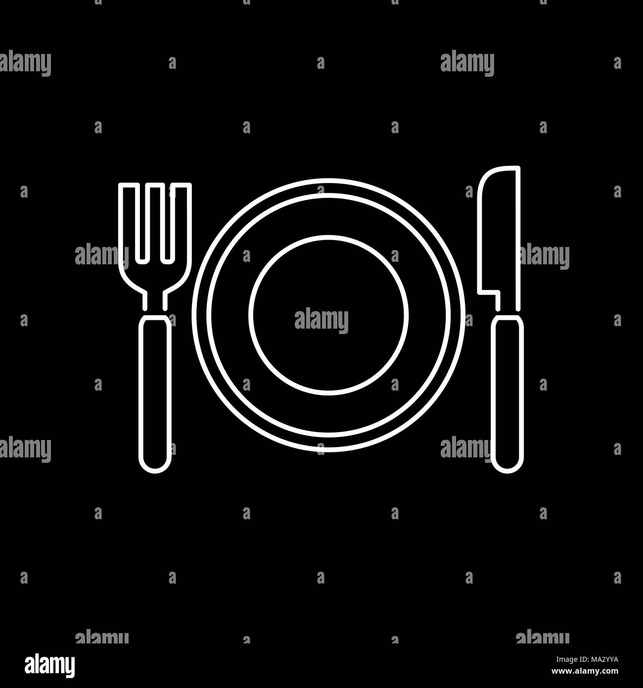 Food plate icon simple flat style vector illustration Stock Vector ...