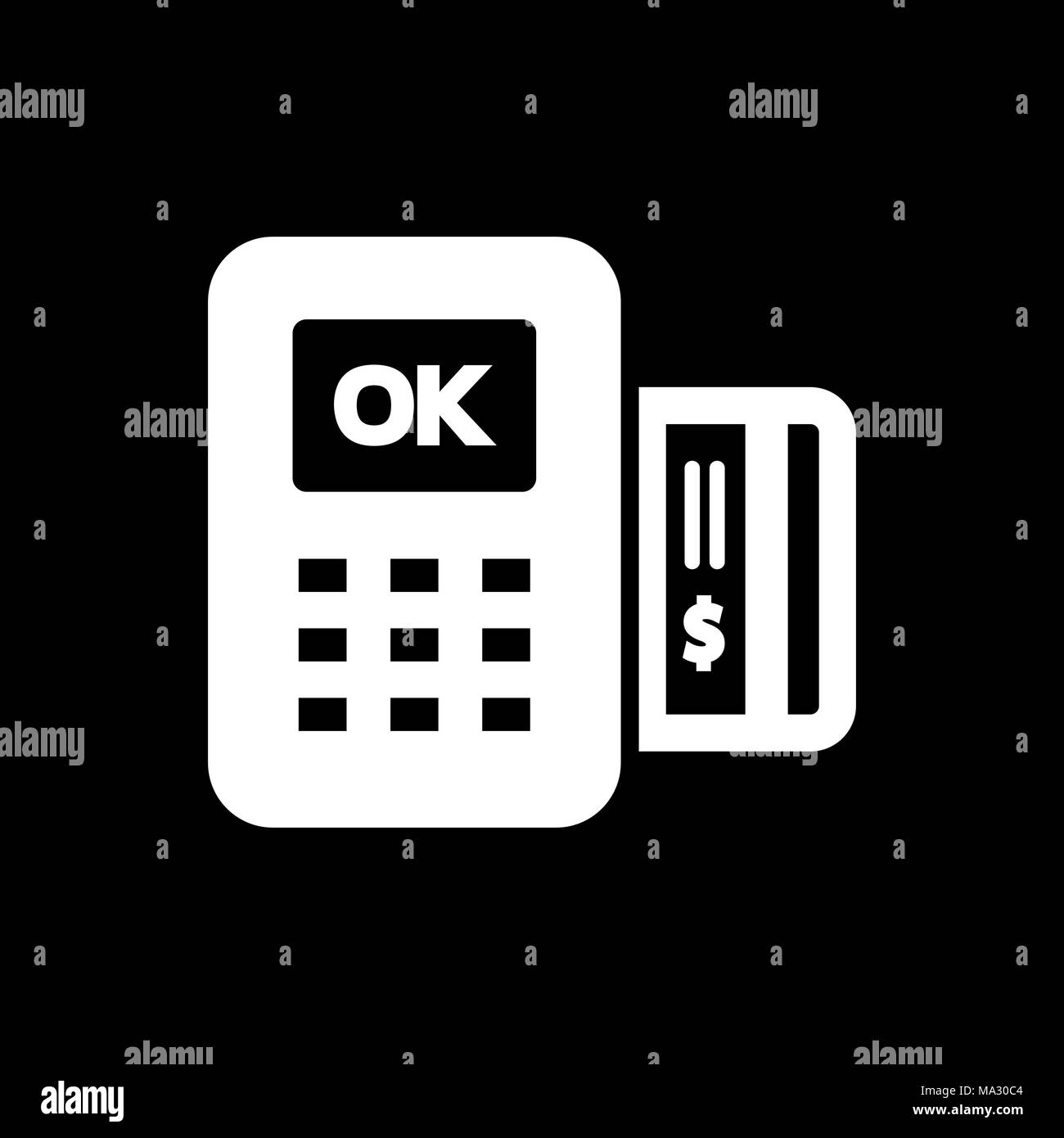 POS icon flat style simple vector illustration. Payment terminal Stock ...